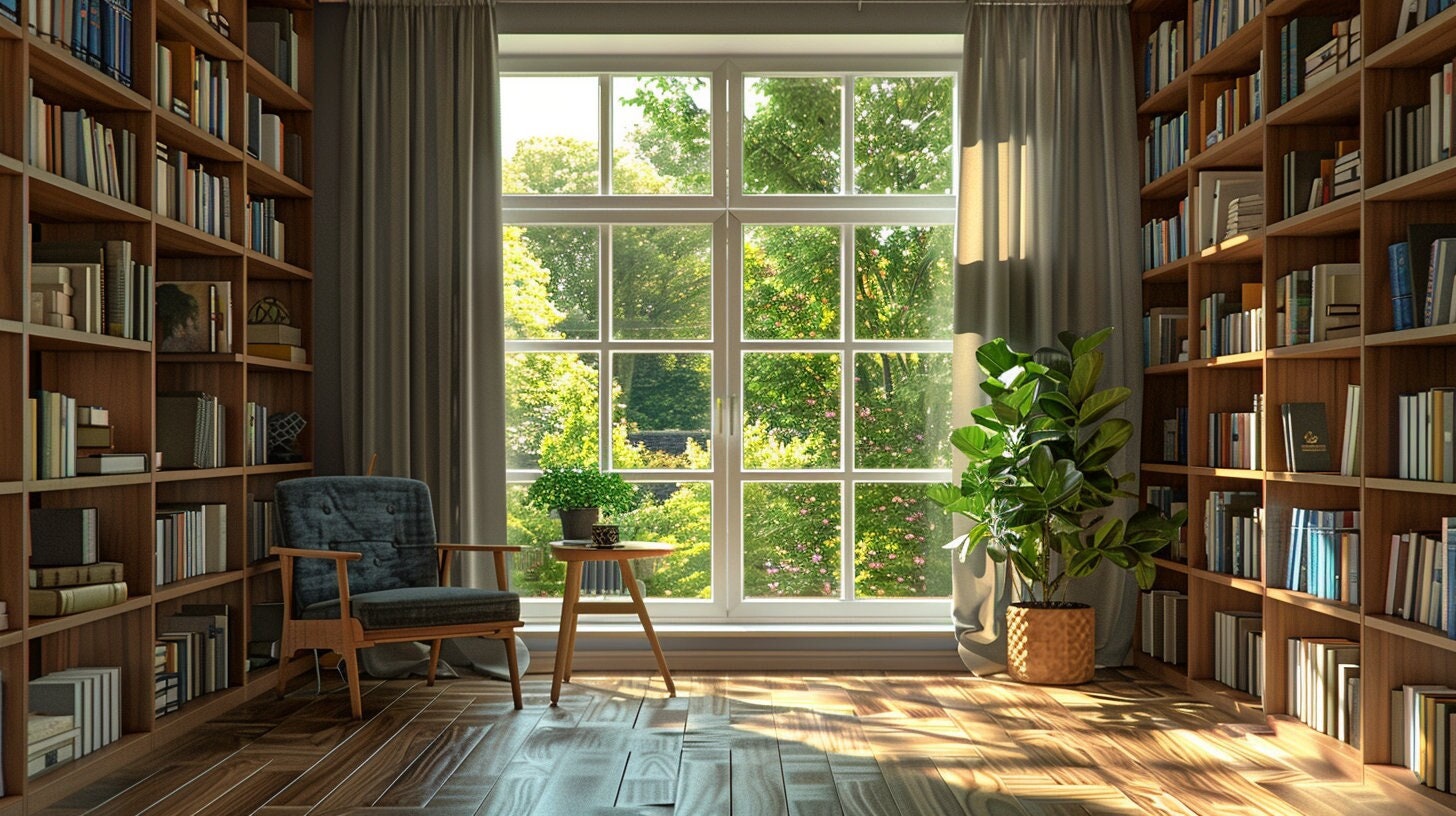 Zoom Virtual Backgrounds | Backdrop | Cozy Sunlit Library Virtual ...