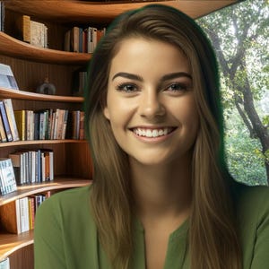 Corner Bookshelf Virtual Background: Professional Office Shelving ...