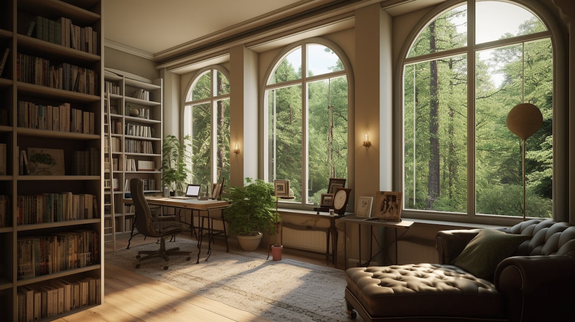 Zoom Virtual Backgrounds | Serene Home Office Virtual Meeting ...