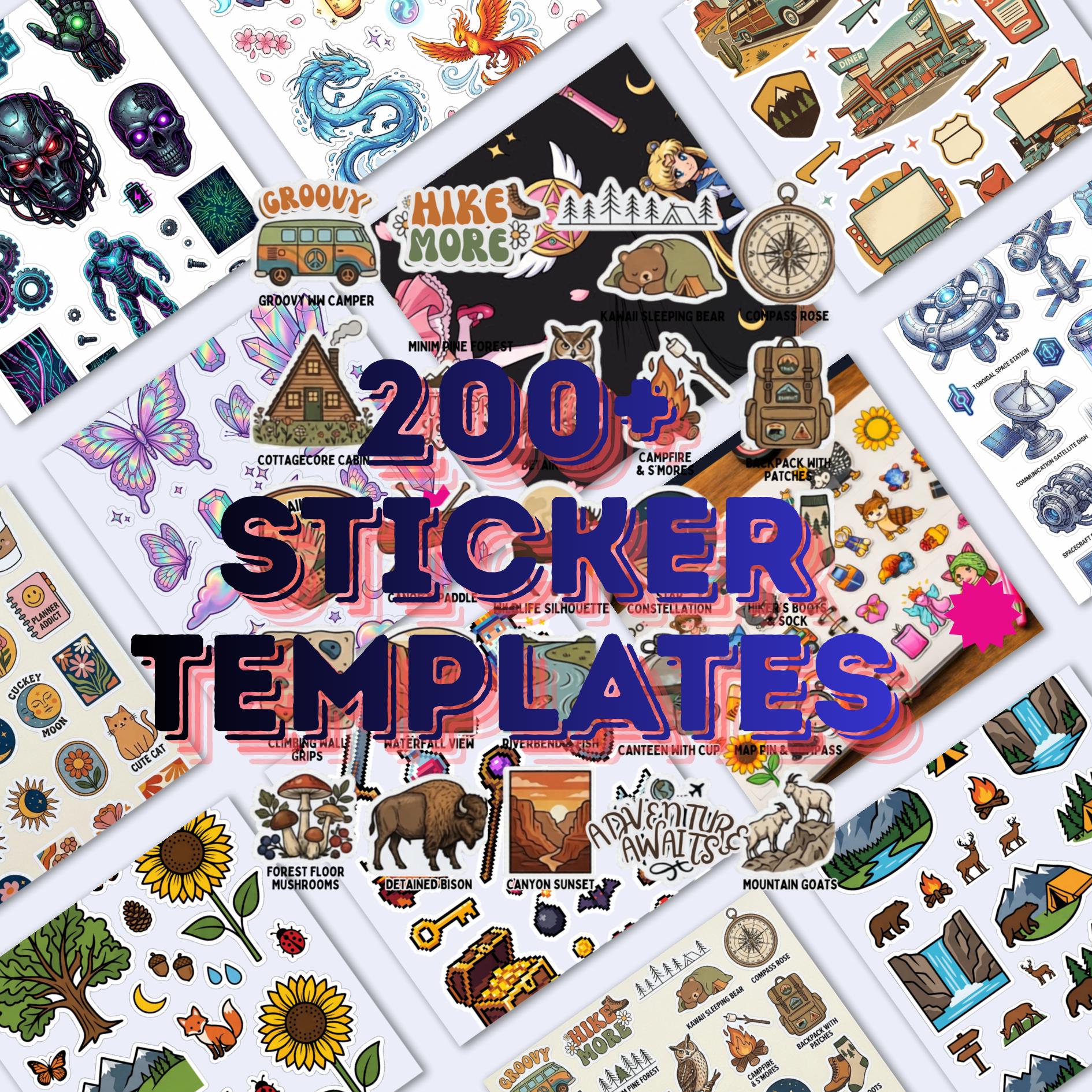 200+ Digital Sticker Sheets - Print & Cut Bundle - Etsy