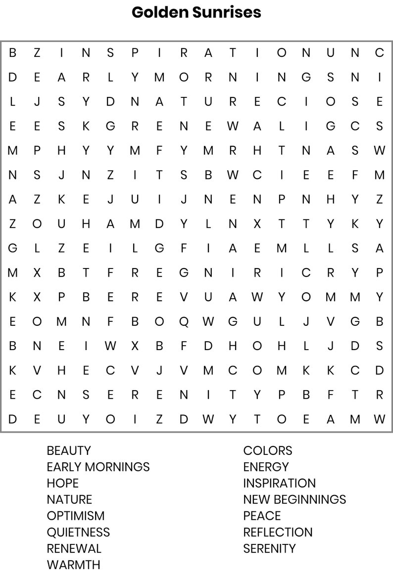 Happiness Word Search - Etsy