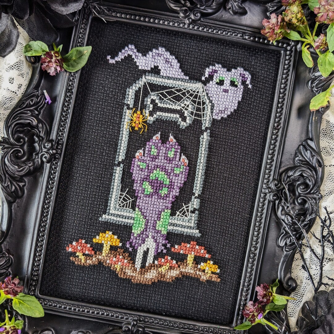 Zombie Dog Cross Stitch Pattern, Spooky Cross Stitch Pattern, Halloween ...