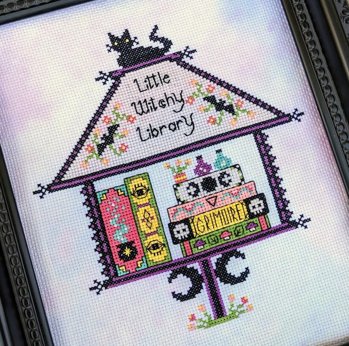 Little Witchy Library Cross Stitch Library Cross Stitch - Etsy