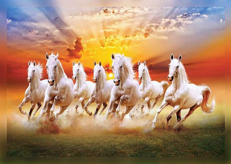 Buy 7 Horses Printable Wall Art Poster, 7 Horses Running Printable ...