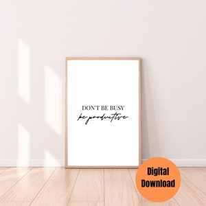 Productive Positive Affirmation Printable Wall Art - Self-care - Etsy