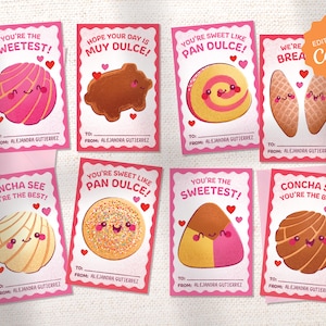PRINTABLE CARD SET | Valentine's Day Pan Dulce Classroom Cards - Etsy