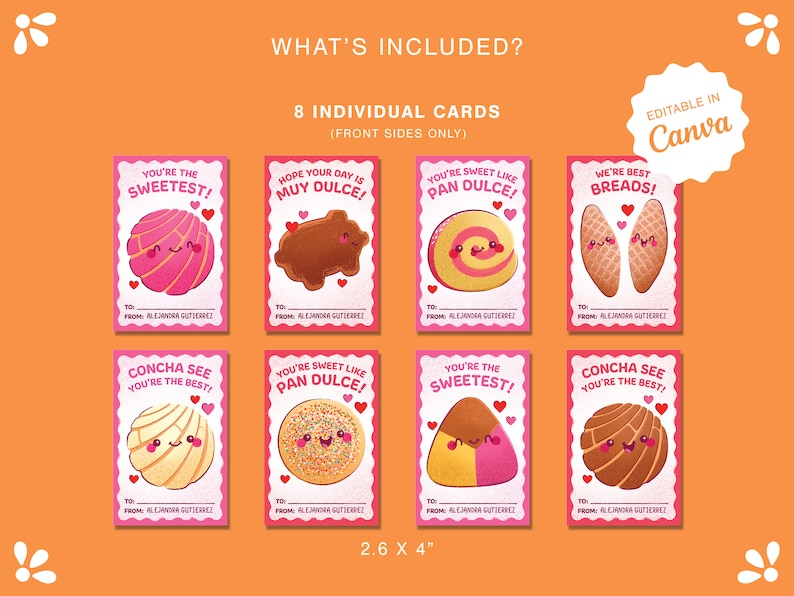 PRINTABLE CARD SET | Valentine's Day Pan Dulce Classroom Cards - Etsy