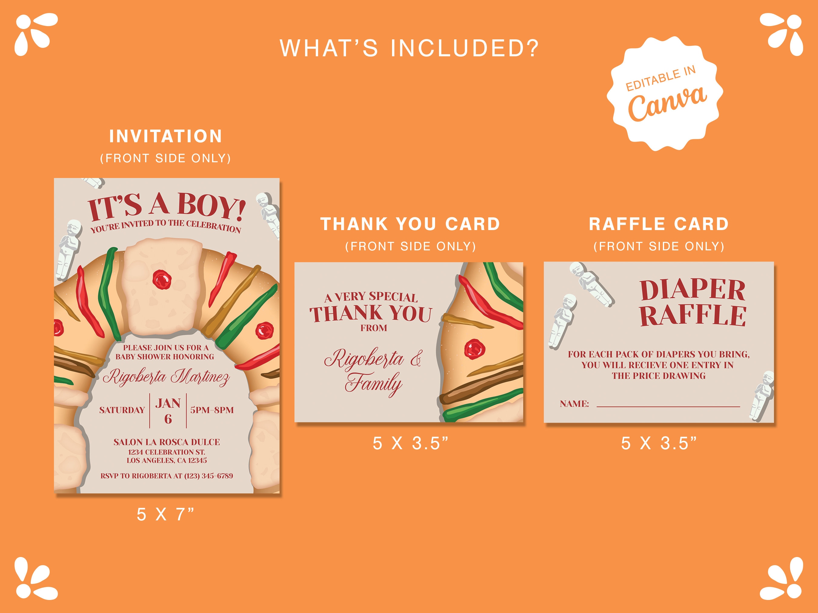 BABY SHOWER INVITATION | Rosca Baby Design Set - Etsy