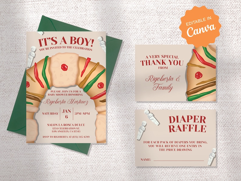 BABY SHOWER INVITATION | Rosca Baby Design Set - Etsy