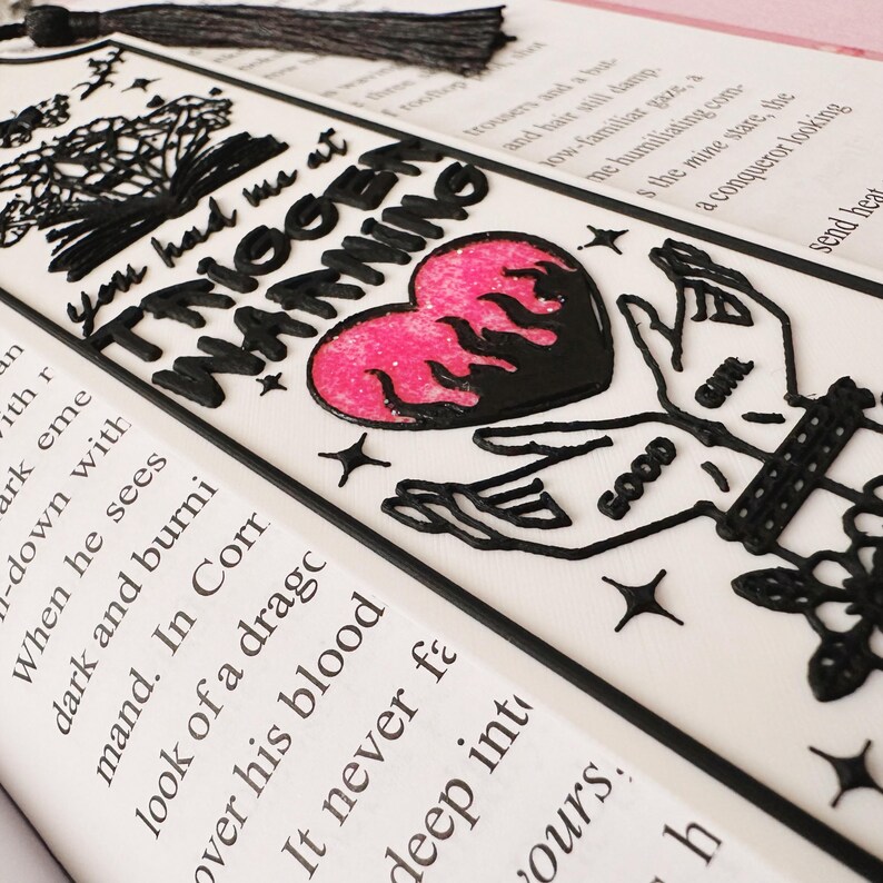 Trigger Warnings Bookmark – 3D Printed Spicy Book Accessory | Smut ...