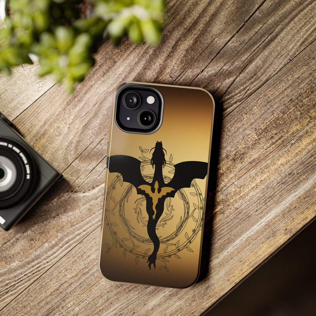 Fourth Wing Phone Case, Fourth Wing, Black and Gold Ombré Phone Case ...