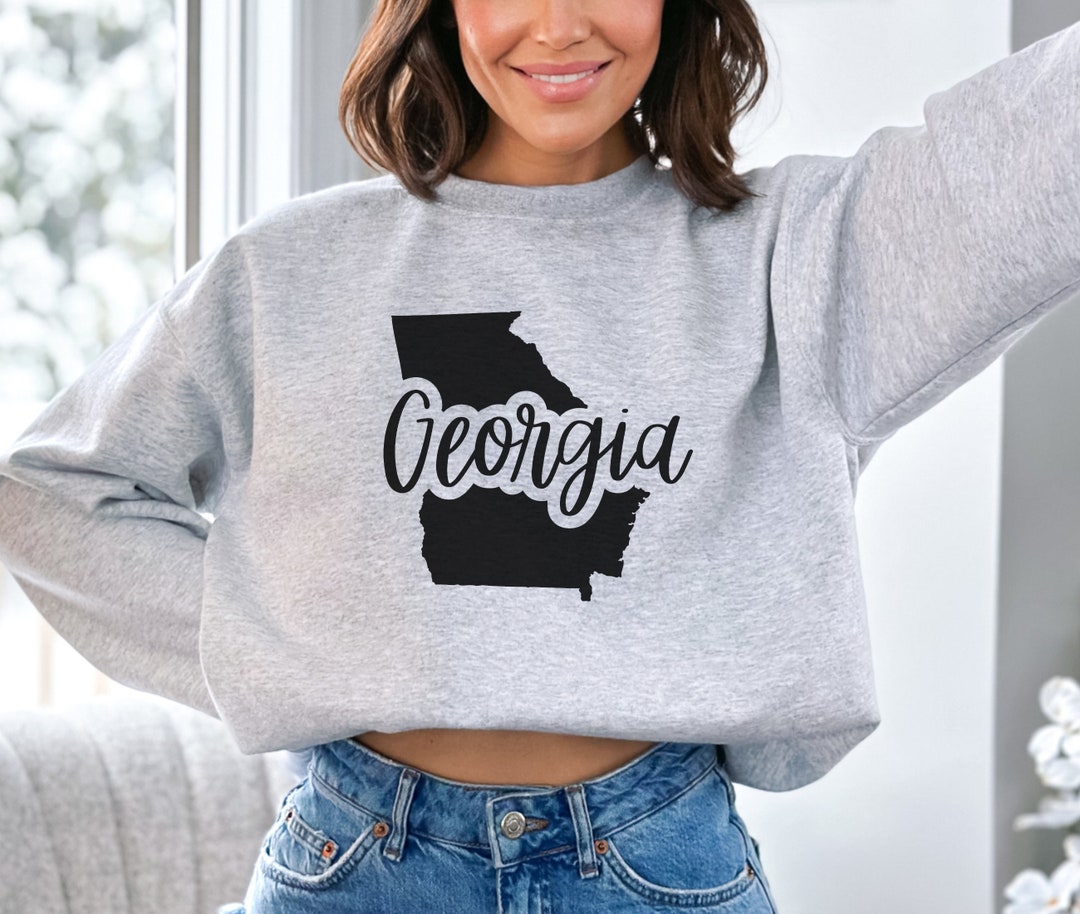 Georgia Sweatshirt, Georgia Outline Sweatshirt, Georgia Crewneck, Gift ...