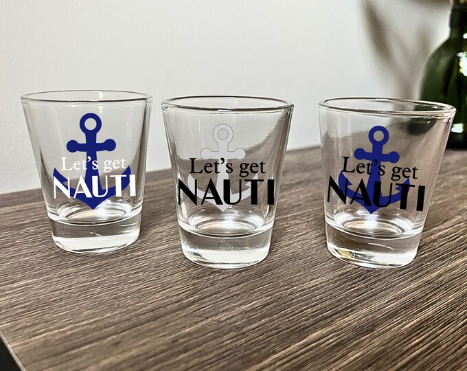 Lets Get Nauti Shot Glass Lake Drink Ware, Wedding Shot Glasses in Bulk ...