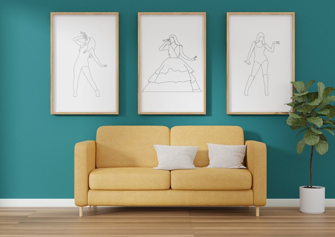 Set of Three Taylor Swift Digital Prints, Taylor Swift Line Art, Speak ...