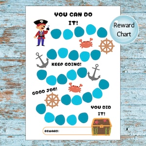 Reward Chart for Boys, Pirate Chart for Potty Training, Printable Chart ...