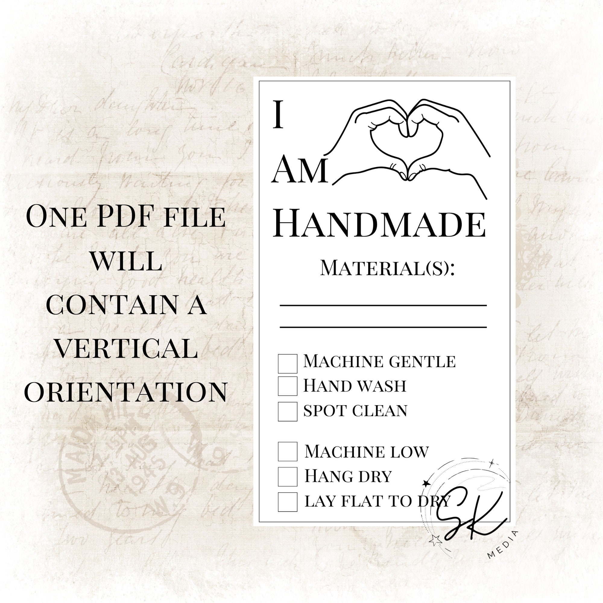 Care Instruction Card for Crochet Knitting Washing Instructions for ...