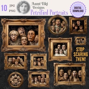 Weird Portraits, Petrified Portraits - Digital Clip Art, Weird Vintage ...