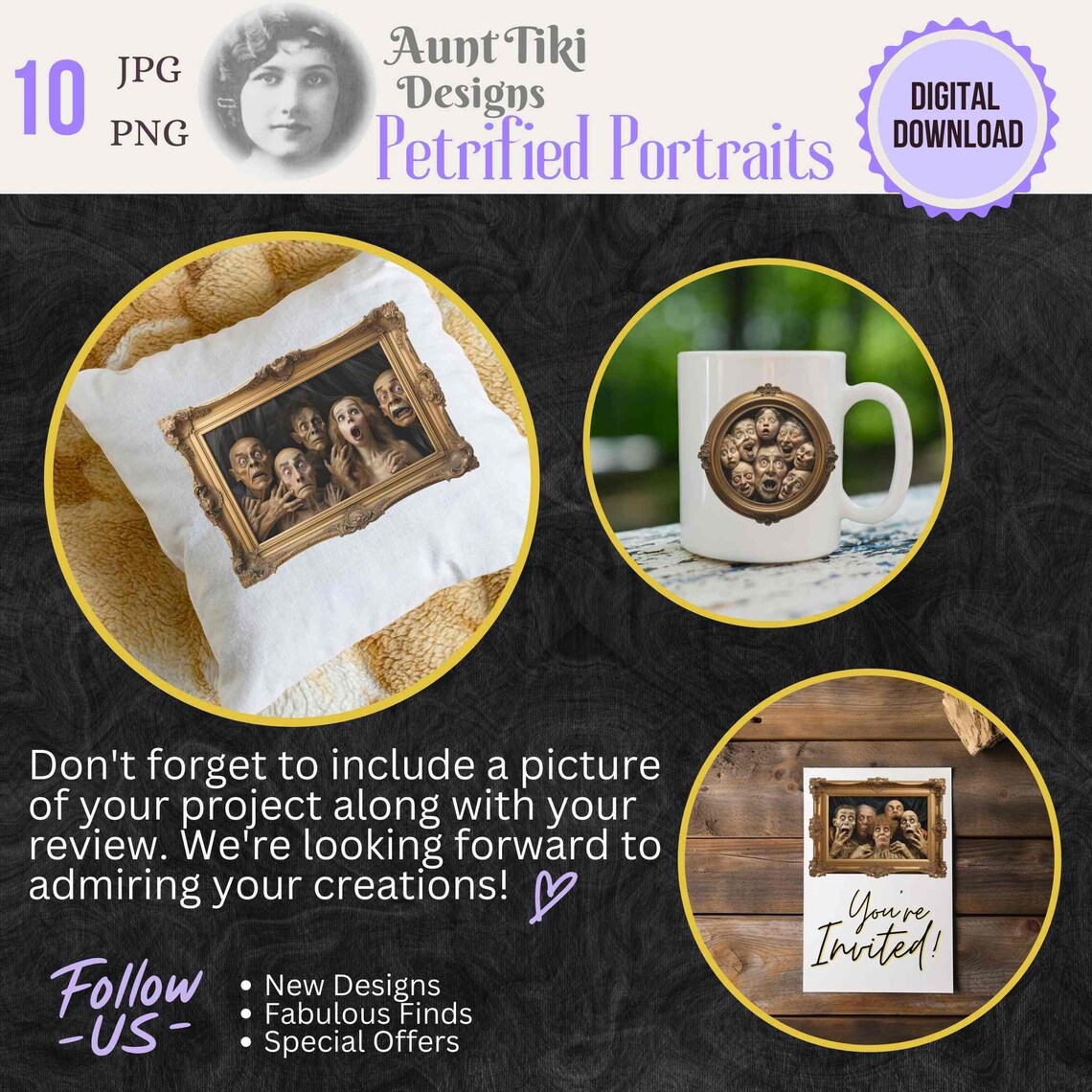 Weird Portraits, Petrified Portraits Digital Clip Art, Weird Vintage ...