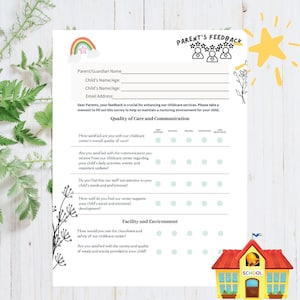 Daycare Parent Survey Form Canva Template & PDF Printable| Printable ...