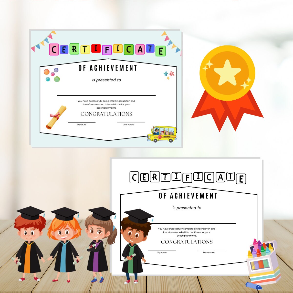 Fully Editable Kindergarten Graduation Certificate | Child Diploma ...