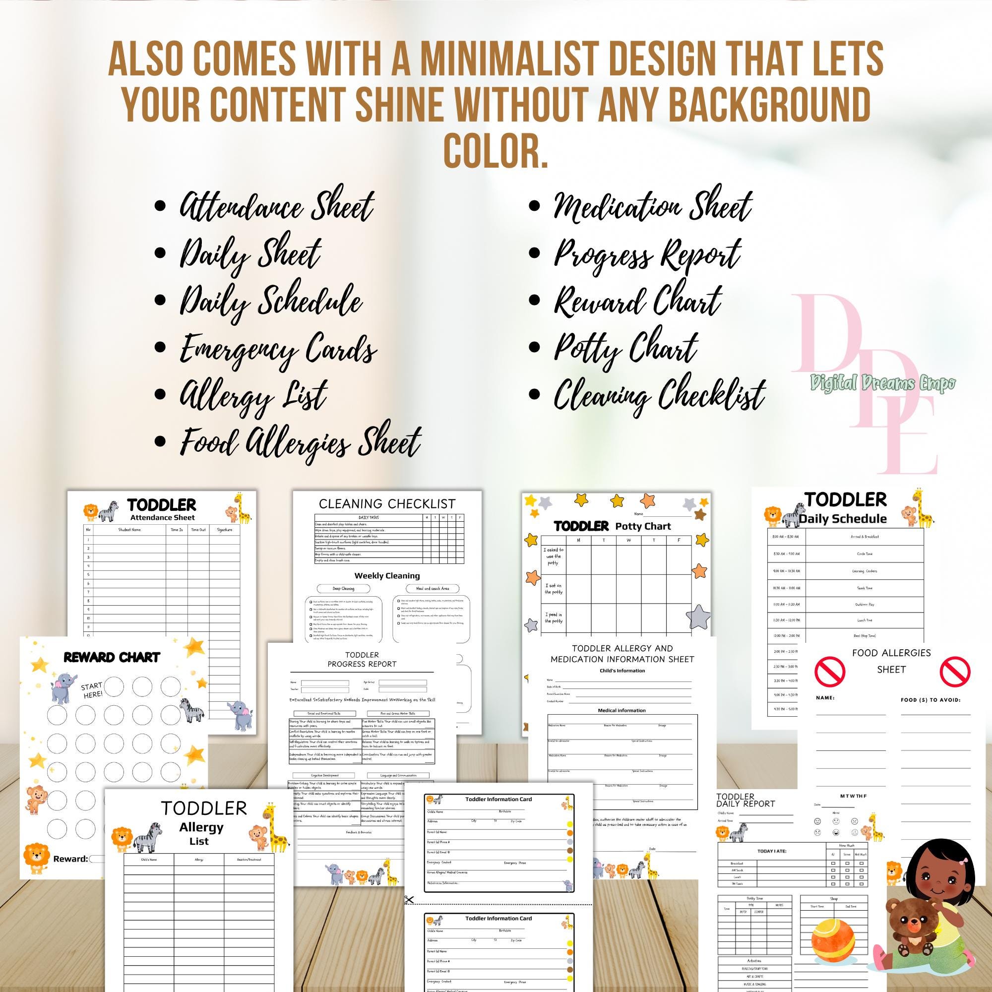 Toddler Classroom Forms Bundle 11 Editable Pages for Daycare ...