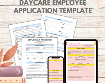 Employee Application for Daycare/ Childcare / Schools Canva Template - Etsy