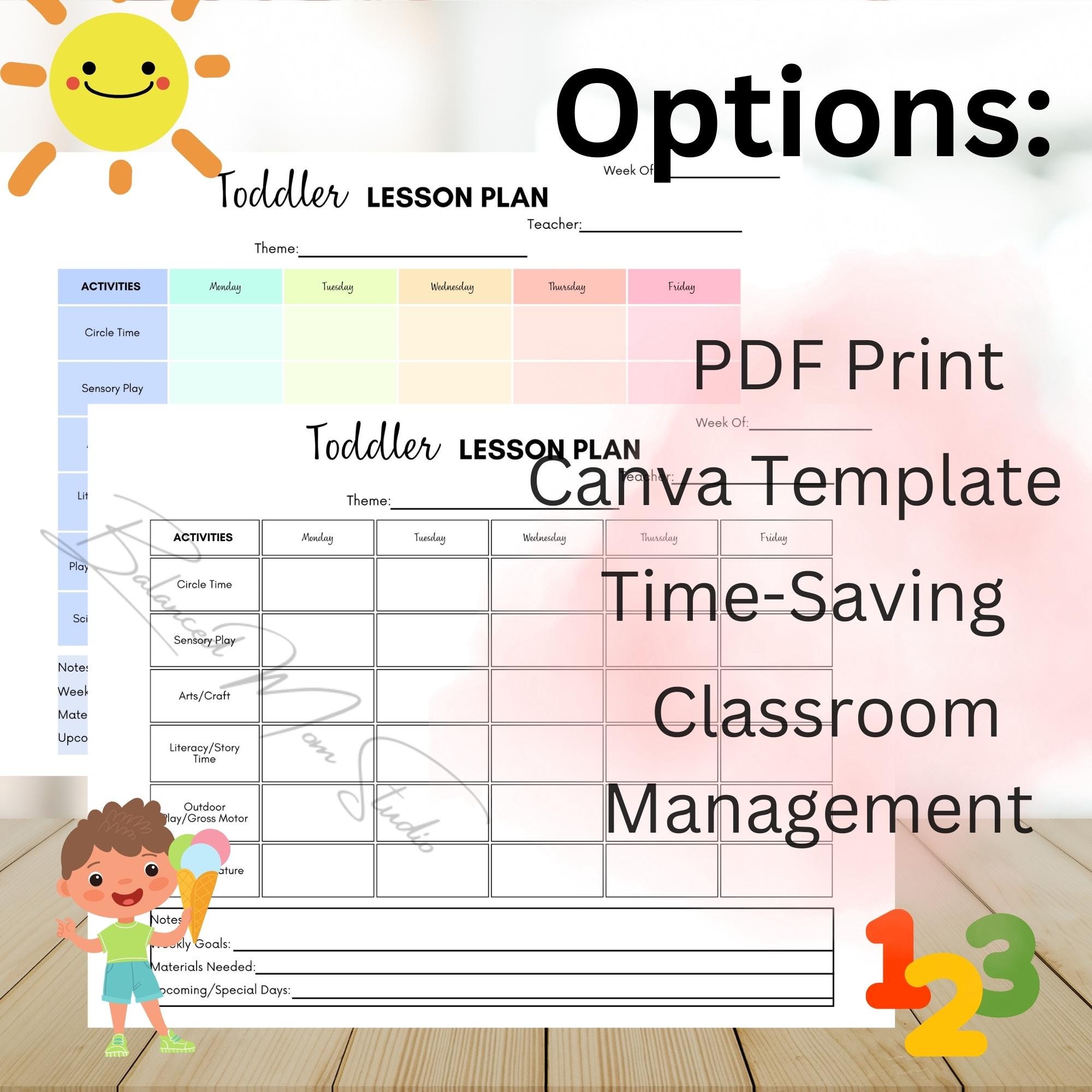 Summer Toddler Lesson Plan Template: Editable Homeschool Printable ...