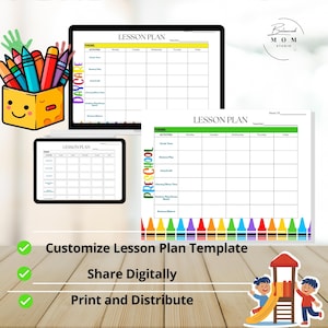 Preschool Lesson Plan Template Bundle: Editable Weekly Schedule (canva ...