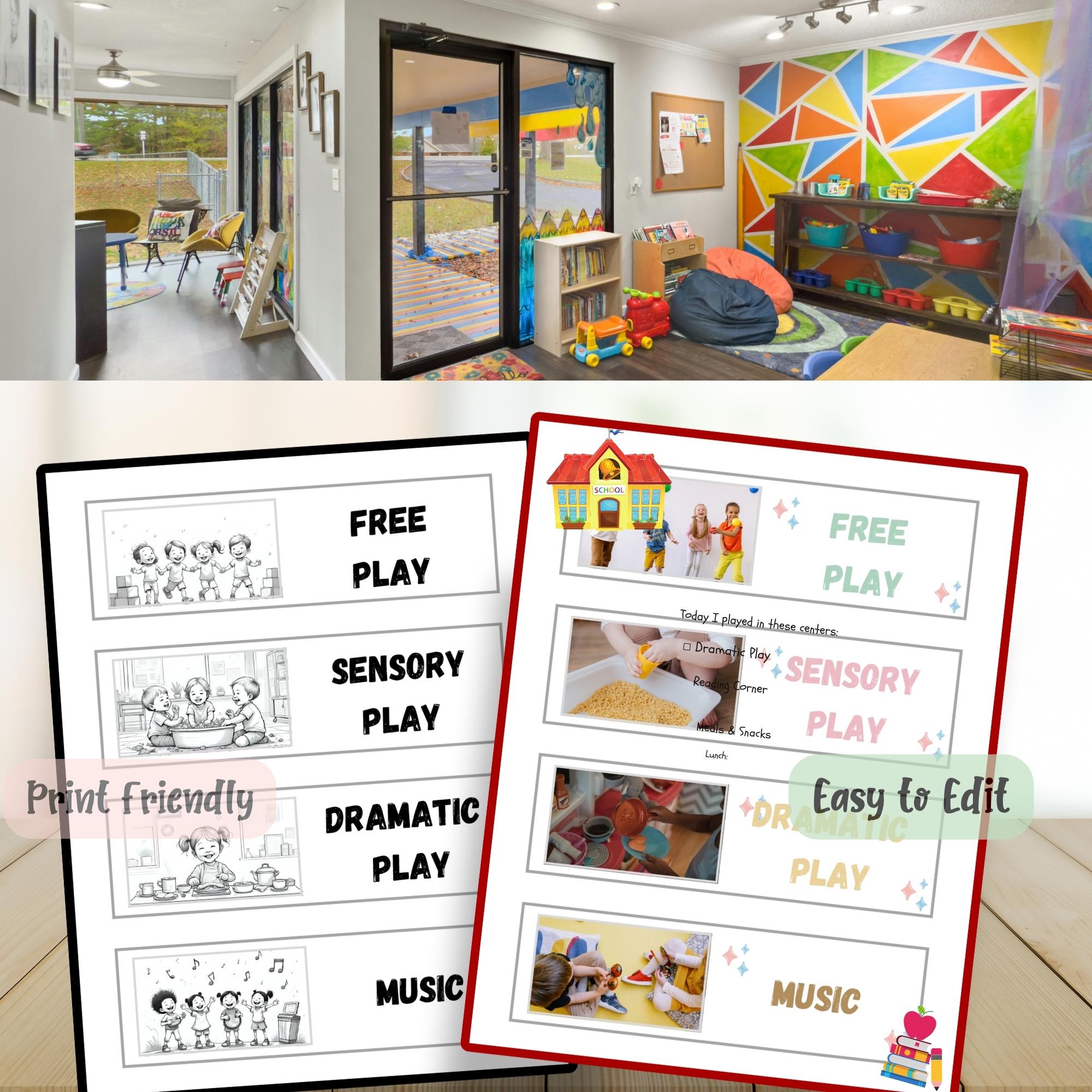 Preschool Visual Daily Schedule: Classroom Routine Cards, Editable ...