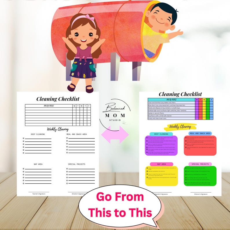 Toddler Classroom Cleaning Checklist: Customizable Teacher's Routine ...