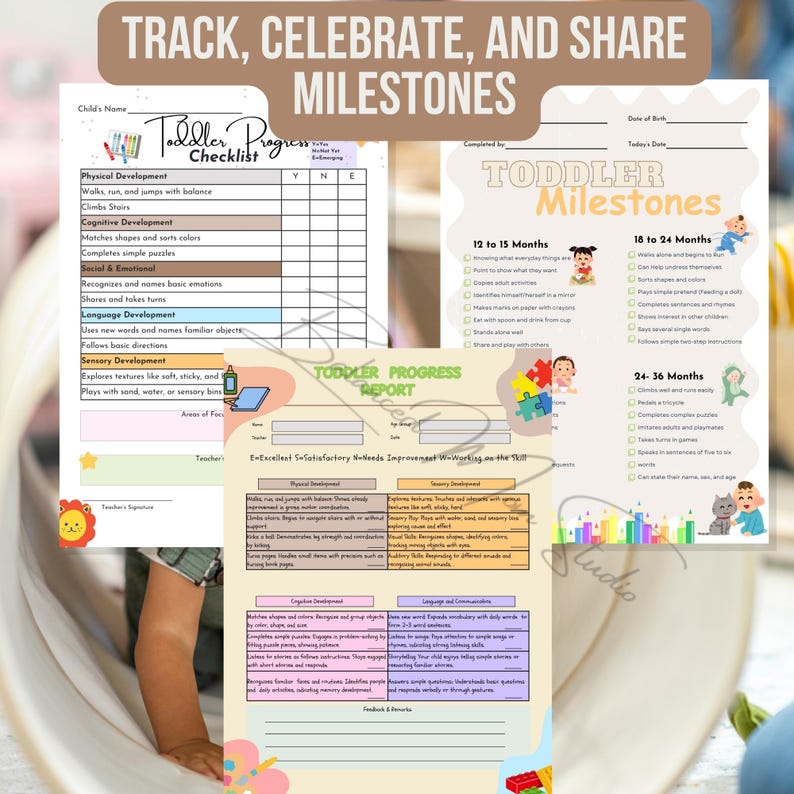 Toddler Milestone Checklist: Developmental Progress Report (printable ...