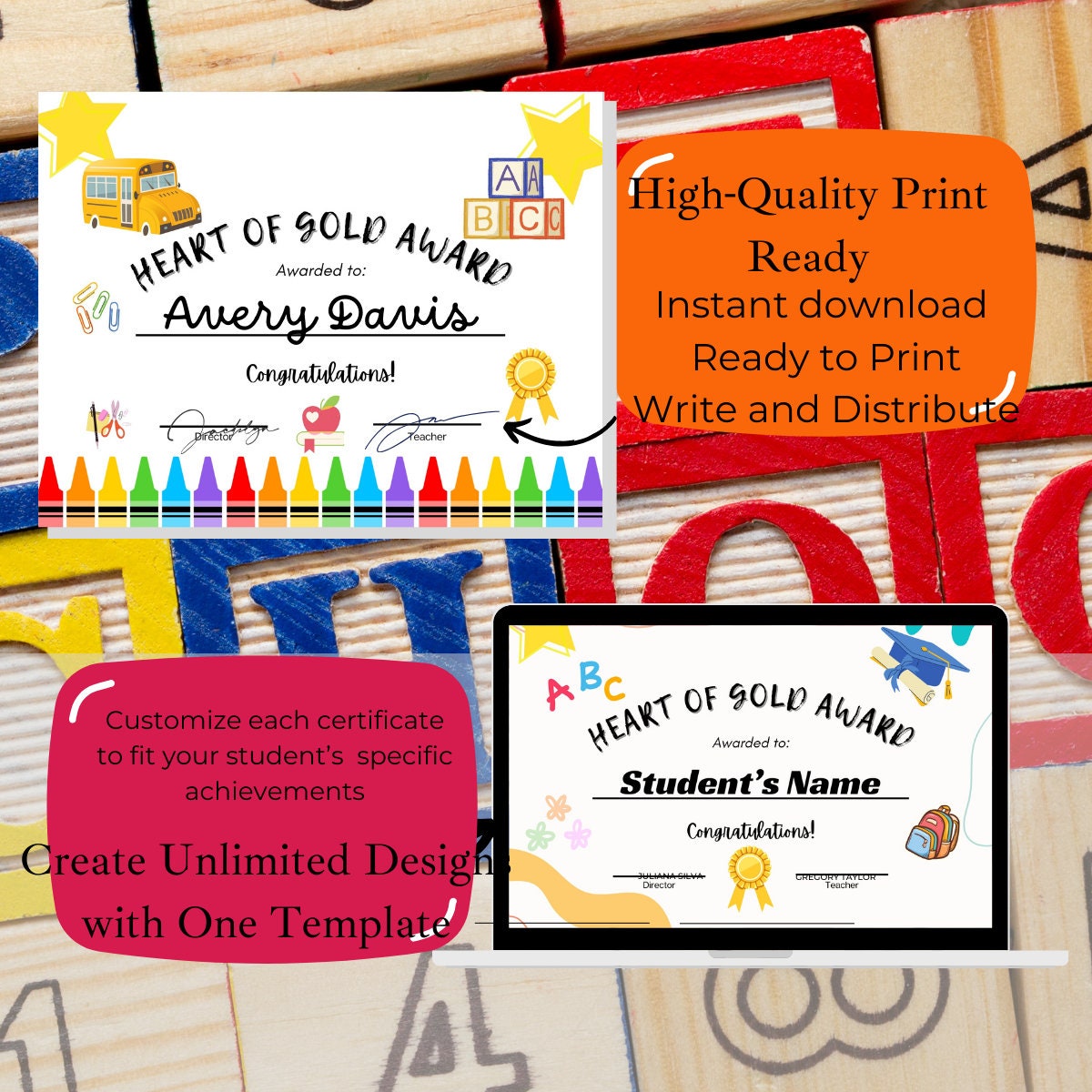 Award Certificates for Kids Editable Award Certificate Achievement ...