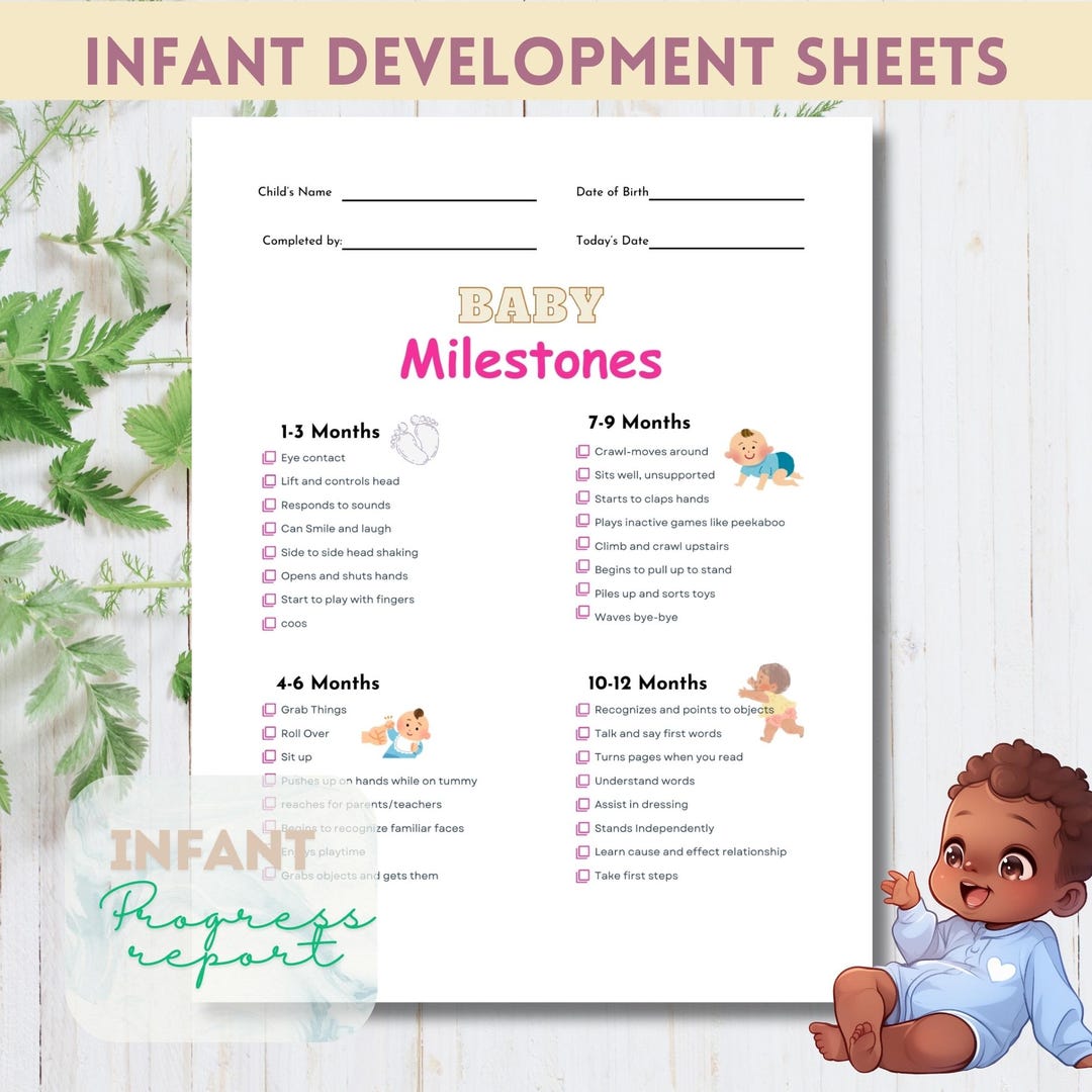 Infant Developmental Milestones Tracker Infant Log Baby Milestones ...