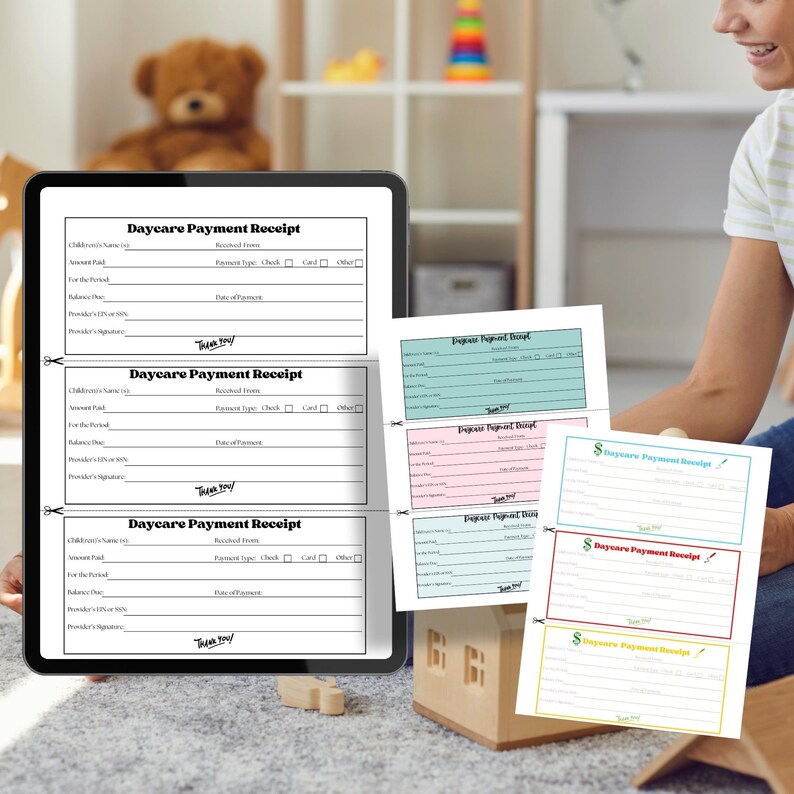 Daycare Receipt Canva Template| Editable Childcare Payment Form| Bonus ...
