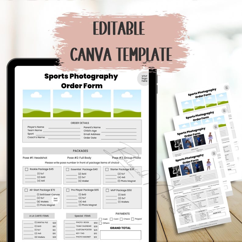 Sports Photography Order Form Template: Customizable Canva Form ...
