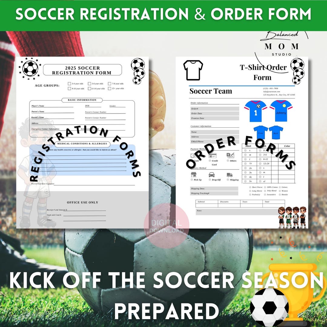 Editable Soccer Registration & Uniform Order Form (canva Template) - Etsy