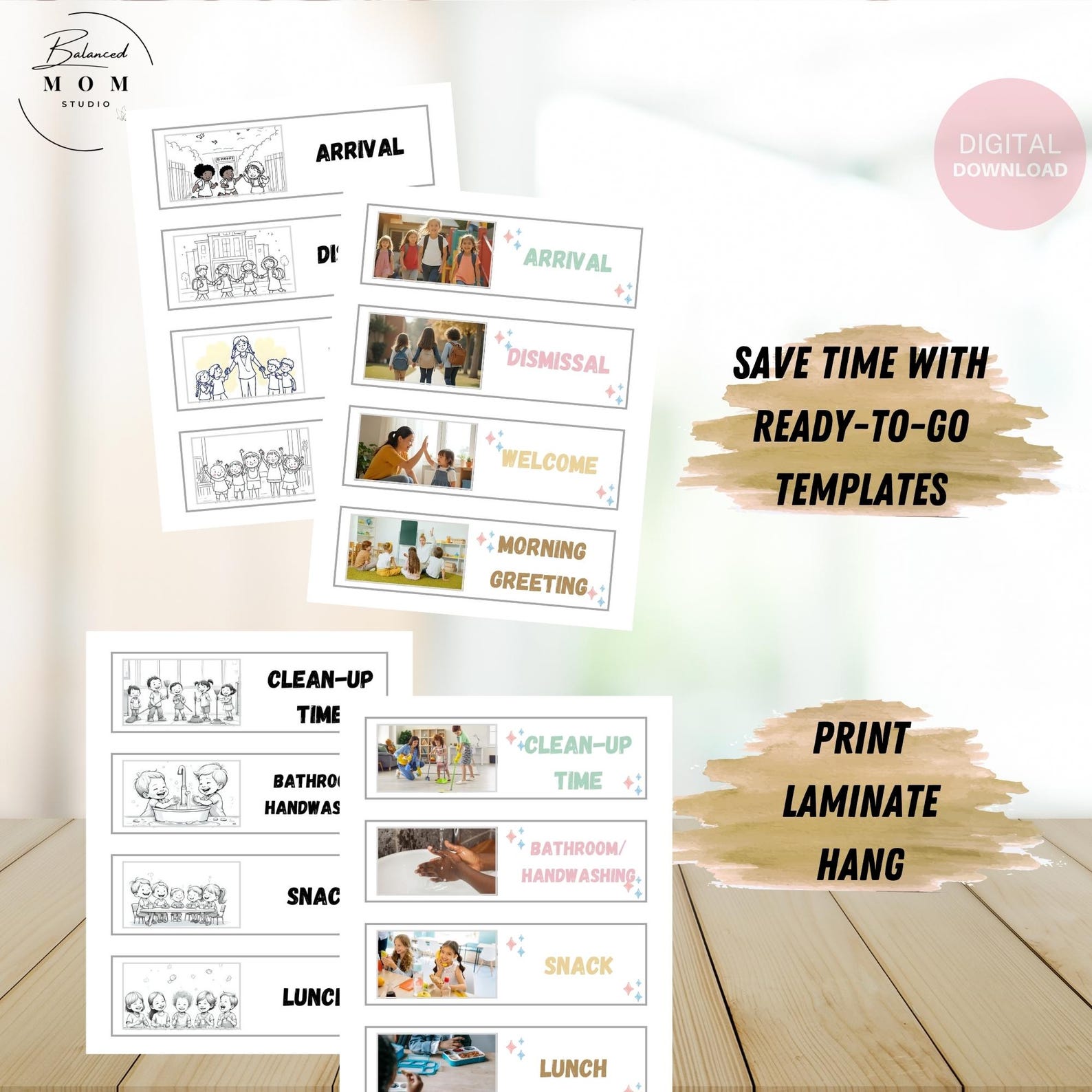 Preschool Visual Daily Schedule: Classroom Routine Cards, Editable ...