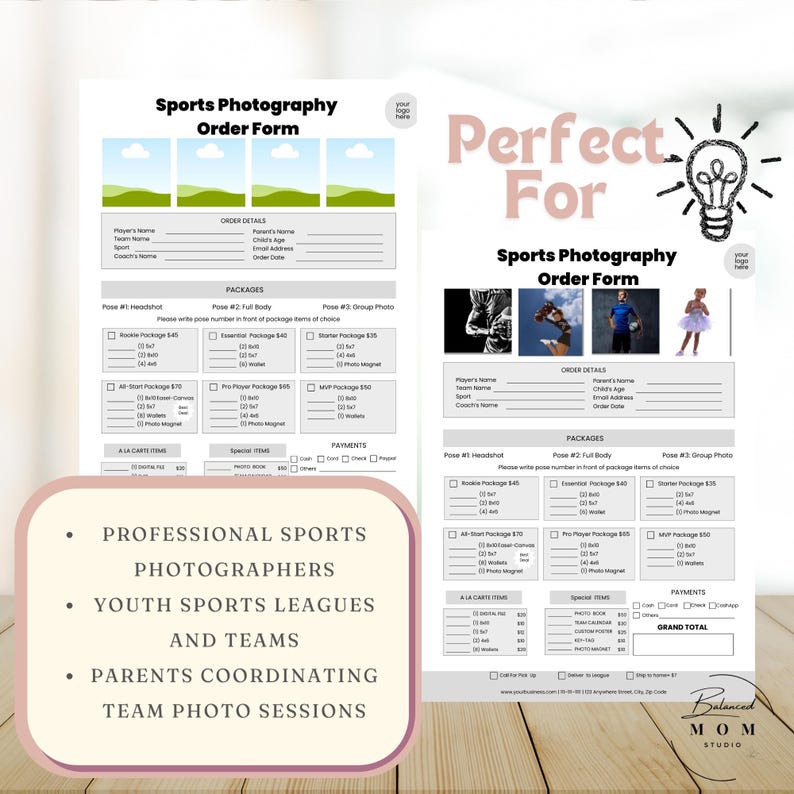 Sports Photography Order Form Template: Customizable Canva Form ...