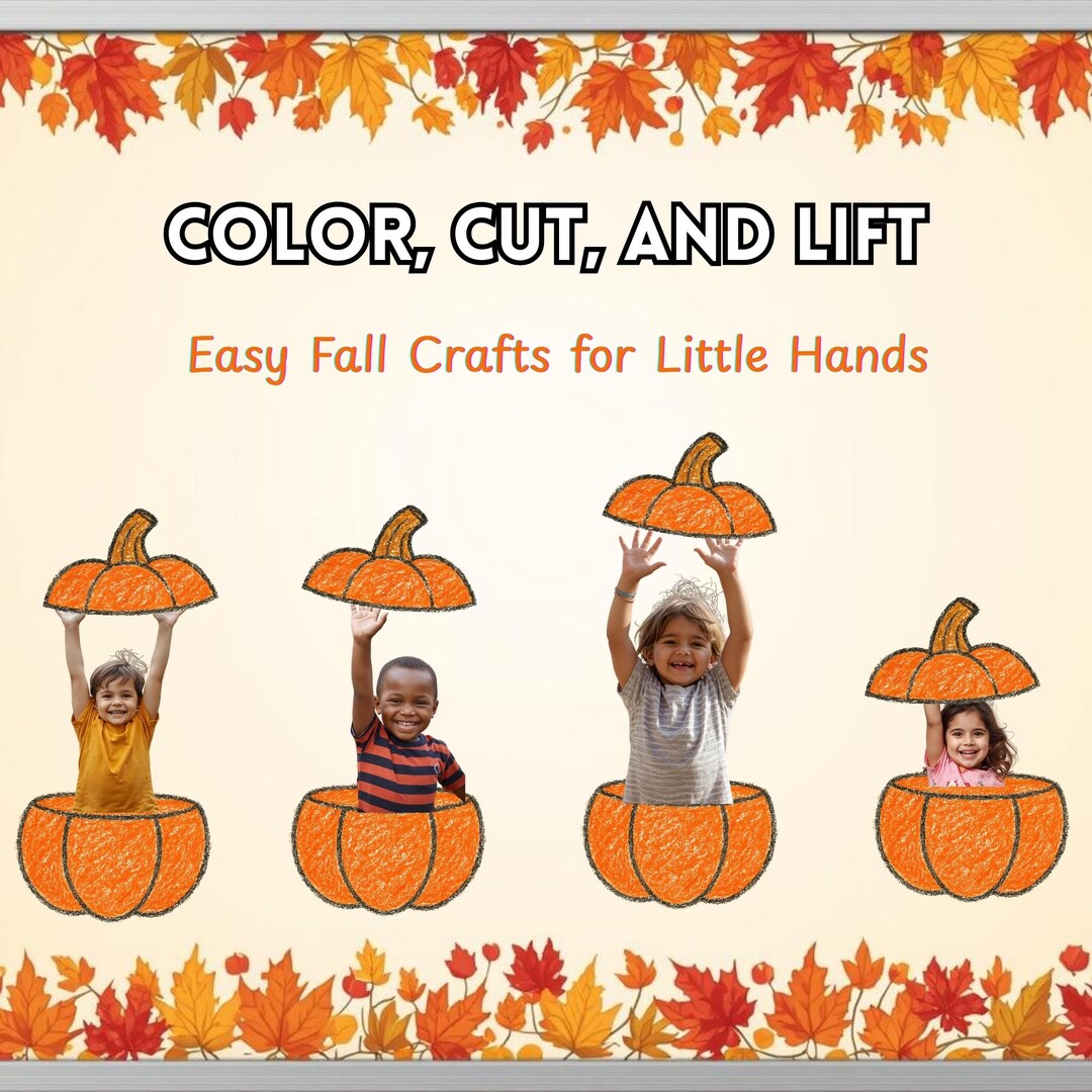Pumpkin Patch Craft Kit: Printable Cut, Color & Lift Activity (PDF ...