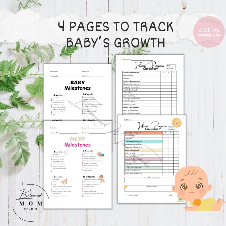 Baby Milestones Tracker: Infant Development Report (editable Canva ...