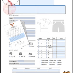 Effortless Baseball Registration and Order Form Digital Printable PDF ...