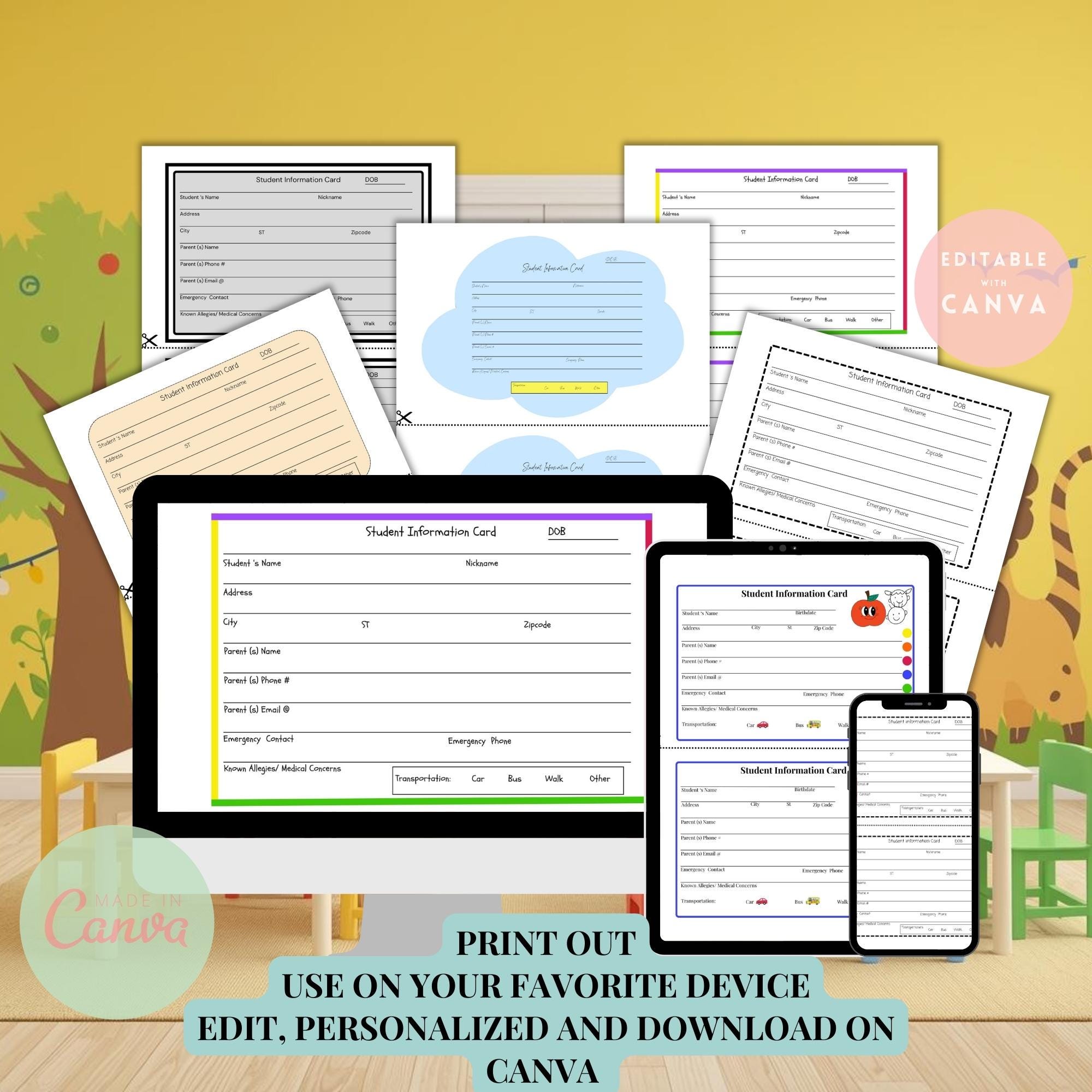 Information Card Template