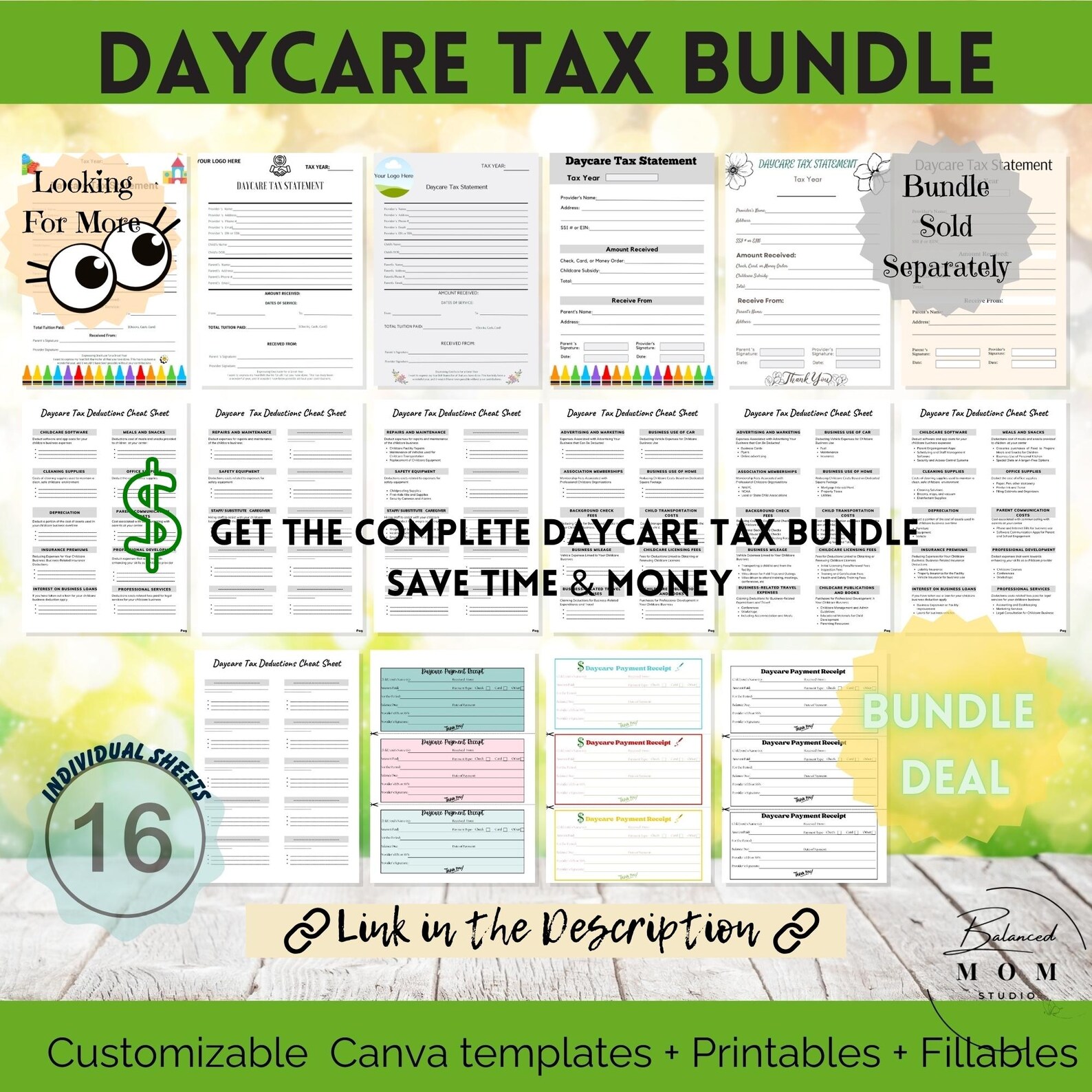 Daycare Receipt Canva Template| Editable Childcare Payment Form| Bonus ...
