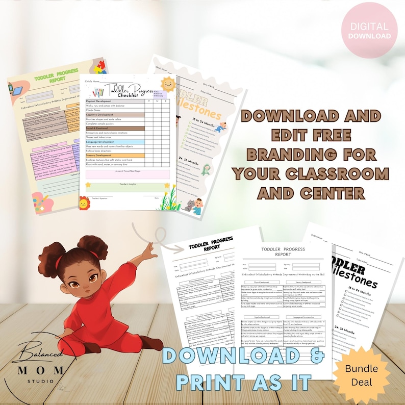 Toddler Milestone Checklist: Developmental Progress Report (printable ...