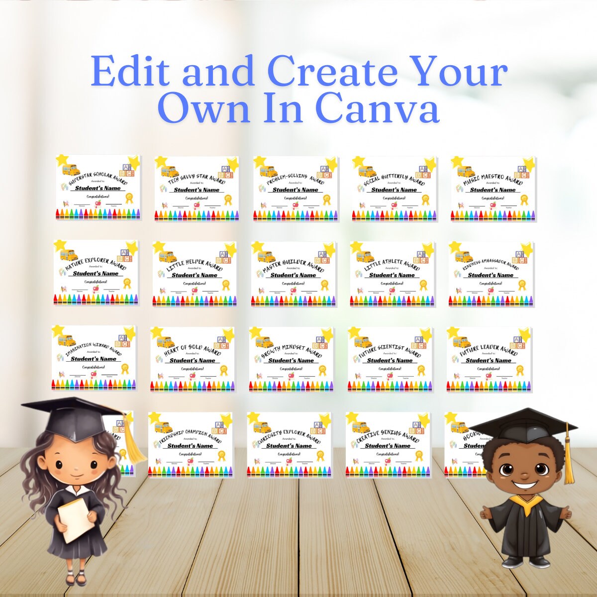 Award Certificates for Kids Editable Award Certificate Achievement ...