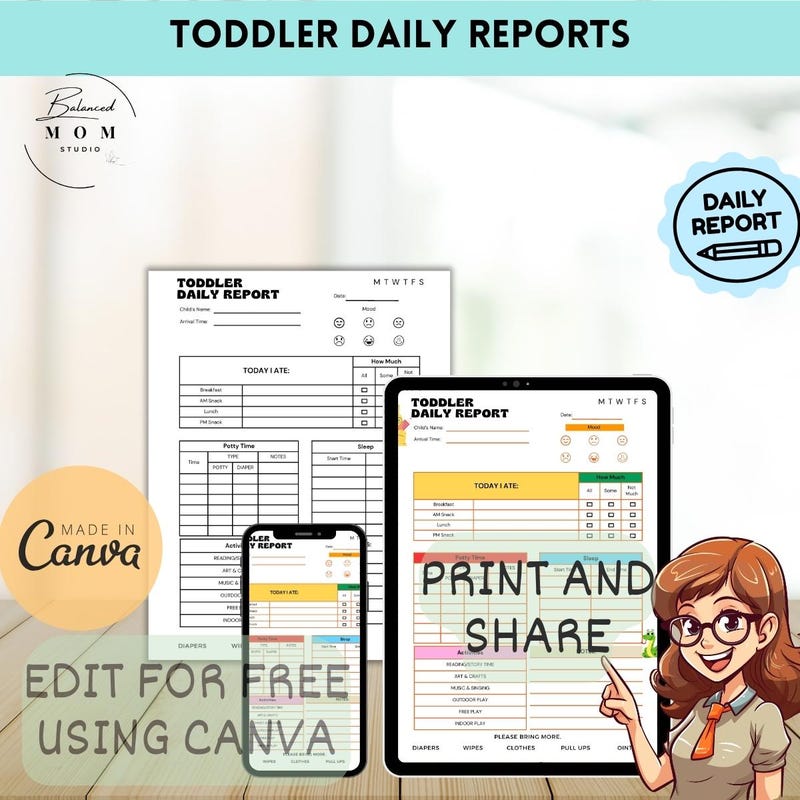Toddler Daily Report - Etsy
