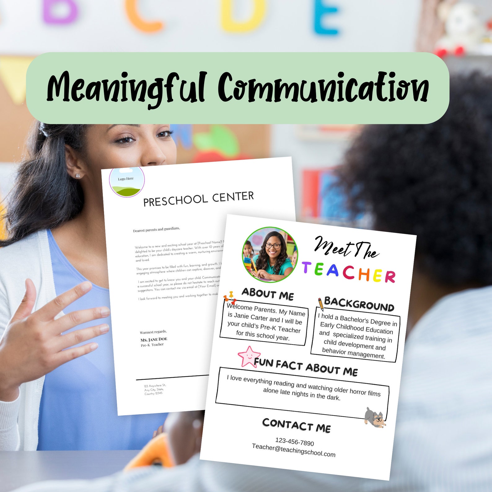 Preschool Meet the Teacher Classroom Printable Editable Canva Template ...