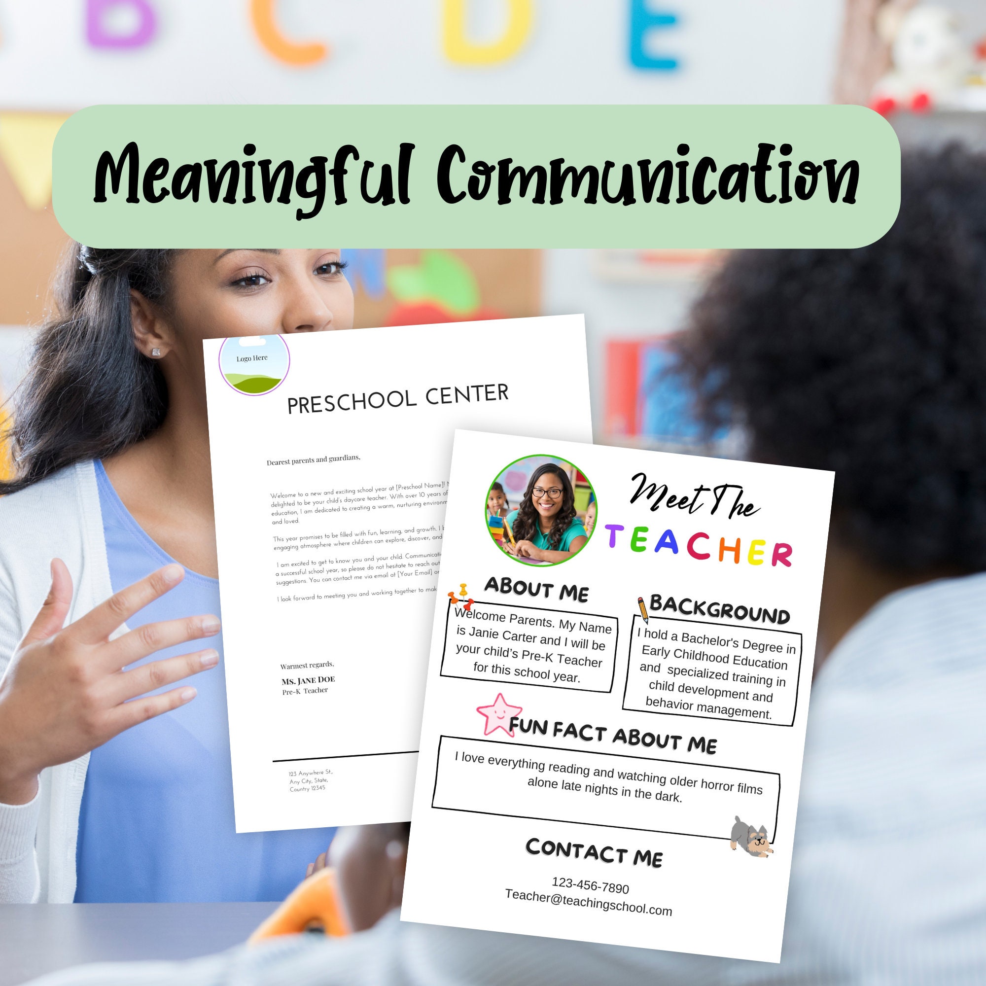 Preschool Meet the Teacher Classroom Printable Editable Canva Template ...