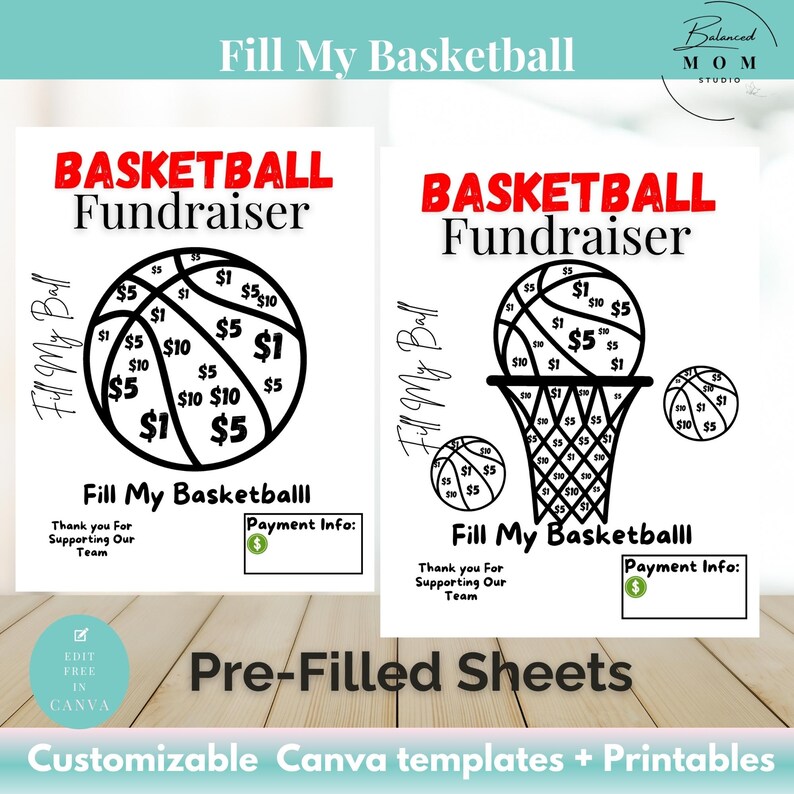 Basketball Fundraiser: Color-in Donation Tracker (digital Download) - Etsy