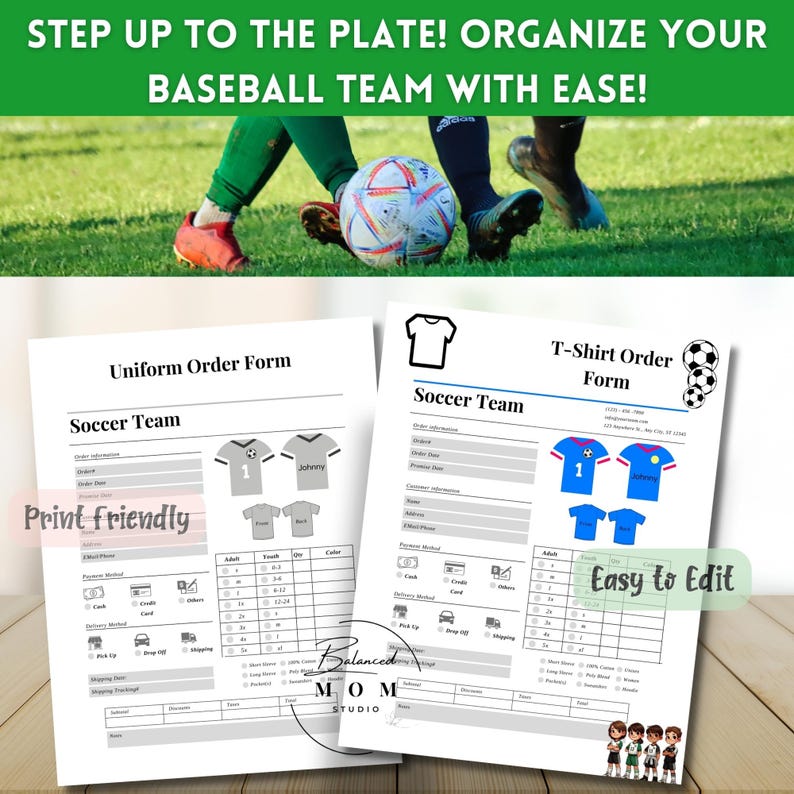 Editable Soccer Registration & Uniform Order Form (canva Template) - Etsy